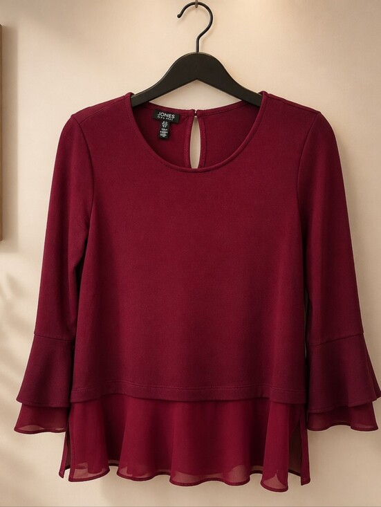 Jones New York | Tops | Jones New York Wine Red Top | Poshmark